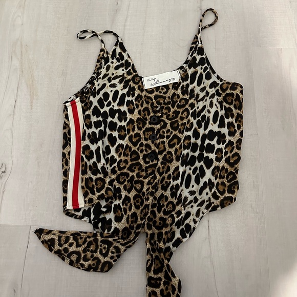 Vintage Havana | Tops | Vintage Havana Cheetah Tank Top With Tie At ...